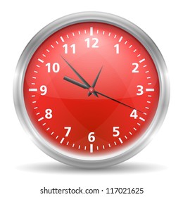 Red Clock Vector Eps10 Illustration Stock Vector (Royalty Free) 117021625
