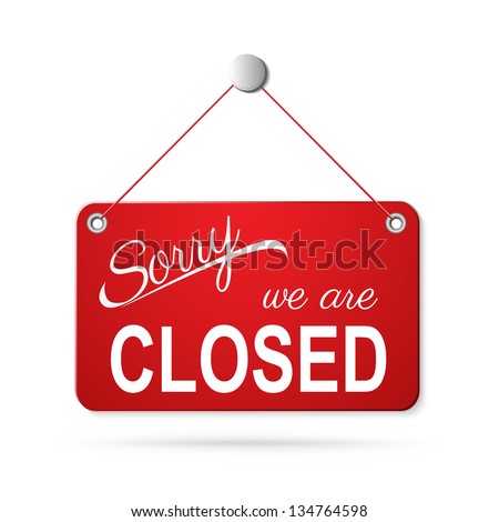 Red Closed Sign On White Eps 10 Stock Vector (Royalty Free) 134764598 ...