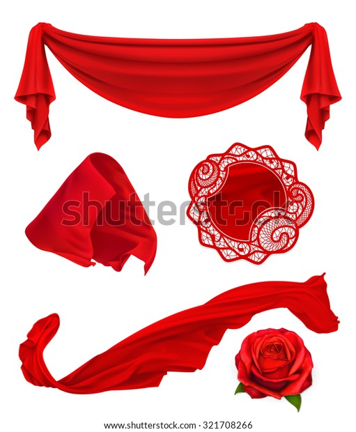 Red Cloth Vector Illustration Set Stock Vector (Royalty Free) 321708266
