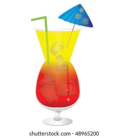 Red Cocktail Vector Illustration Stock Vector Royalty Free 48965200 Shutterstock