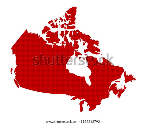Red Color Canada Map Square Box Stock Vector (Royalty Free) 1122212792