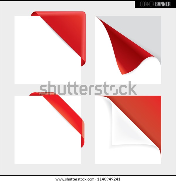 Red Color Corner Banner Vector Illustration Stock Vector (Royalty Free ...