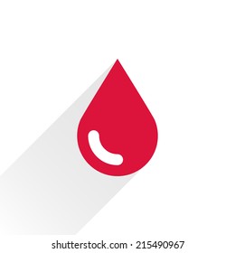 Red Color Drop Icon Gray Long Stock Vector (Royalty Free) 215490967