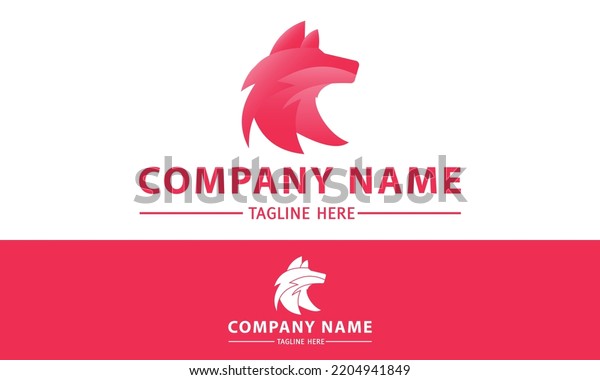 Red Color Fox Dog Head Logo: เวกเตอร์สต็อก (ปลอดค่าลิขสิทธิ์ ...