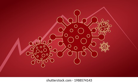 Red Color Gradient Background Virus Illustration Stock Vector (Royalty ...