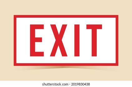 Red Color Printable Exit Sign Design Stock Vector (Royalty Free ...