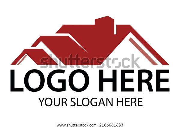 Red Color Simple Shape Home Logo Stock Vector (Royalty Free) 2186661633 ...