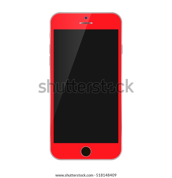 Red Color Smartphone Black Screen Smartphone Stock Vector (Royalty Free ...