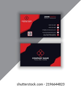 Red Color Visiting Card Template Design Stock Vector (Royalty Free ...