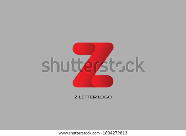 Red Colored 3d Z Letter Logo Stock Vector (Royalty Free) 1804279813