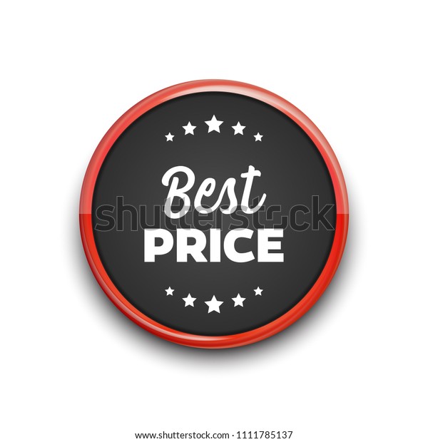 Red Colored Best Price Circle Banner Stock Vector (Royalty Free ...