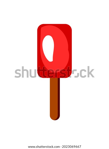 Red Colored Ice Cream Isolated On Stock Vector (Royalty Free ...