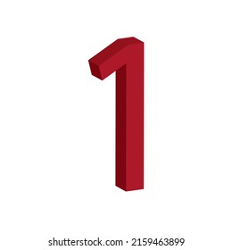 Red Colour Number 1 3d Vector Stock Vector (Royalty Free) 2159463899 ...