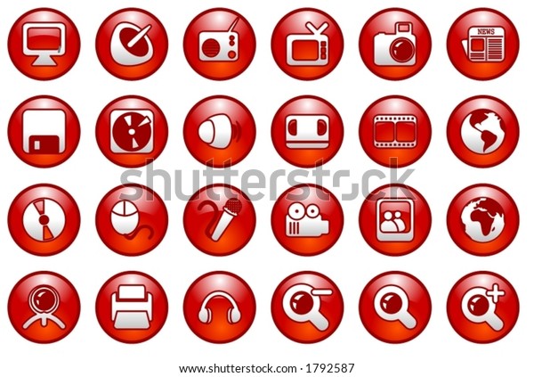 Red Communication Icons Stock Vector (Royalty Free) 1792587