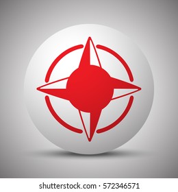 Red Compass Rose Icon On White Stock Vector (Royalty Free) 572346571 ...