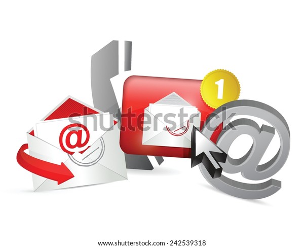Red Contact Us Icons Graphic Concept Stock Vector (Royalty Free ...