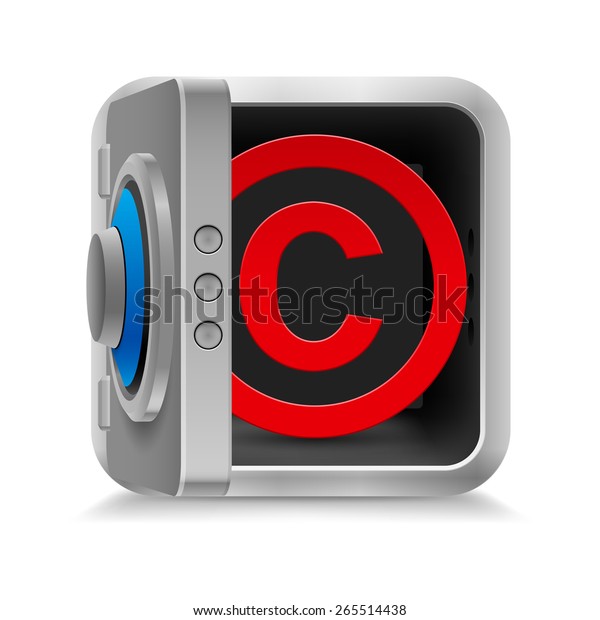 Red Copyright Symbol Inside Safe On Stock Vector (Royalty Free ...