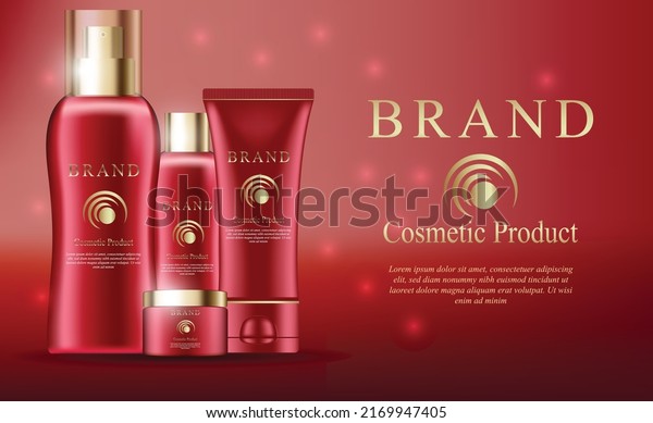 Red Cosmetics Vector Cosmetics Skin Care Stock Vector (Royalty Free ...