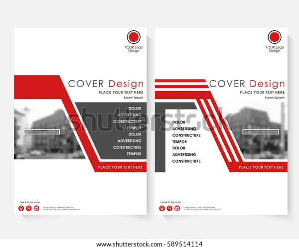 Red Cover Design Template Annual Report Stock Vector (Royalty Free ...