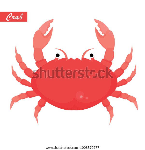 Red Crab Cartoon Vector Stock Vector (Royalty Free) 1008590977