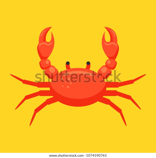 Red Crab Character On White Background Stock Vector (Royalty Free ...