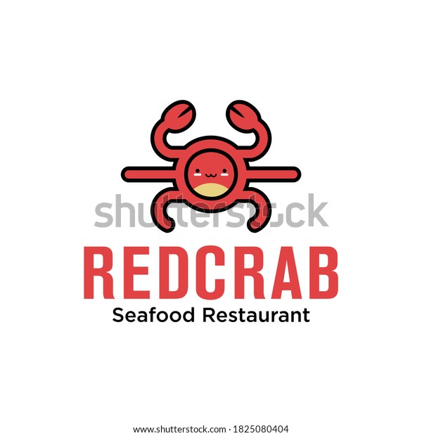 Red Crab Seafood Restaurant Vector Logo Stock Vector (Royalty Free ...
