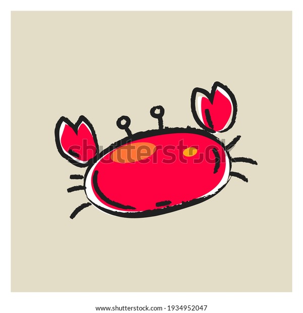 Red Crab Simple Icon Vector Illustration Stock Vector (Royalty Free ...