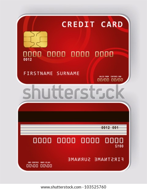 Red Credit Card Banking Concept Front Stock Vector (Royalty Free) 103525760