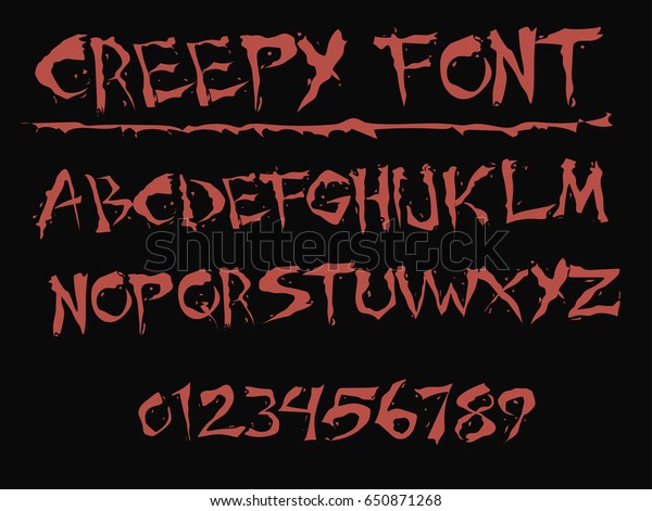 Red Creepy Font Vector Stock Vector (Royalty Free) 650871268