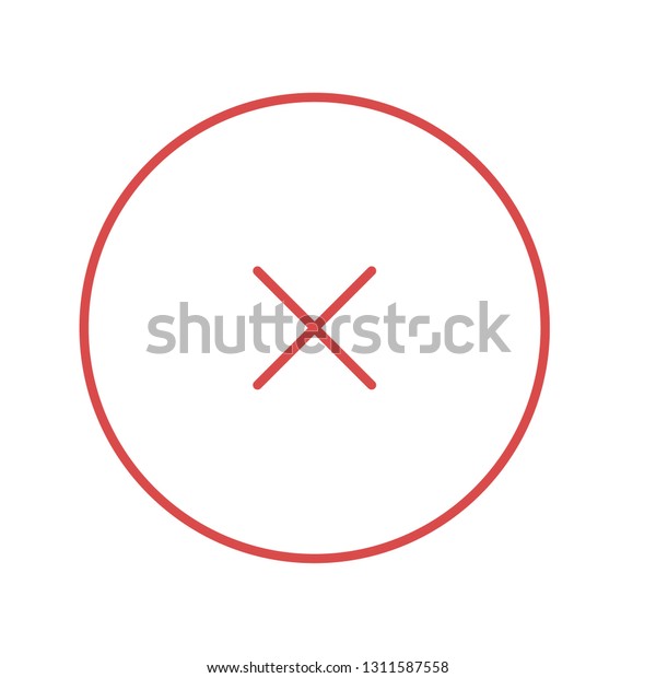 Red Cross Check Mark Icon Stock Vector (Royalty Free) 1311587558 ...