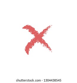 Red Cross Check Mark Textured Chalk Stock Vector (Royalty Free ...