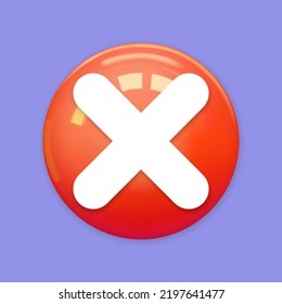 Red Cross Checkmark Sign Icon Isolated Stock Vector (Royalty Free ...