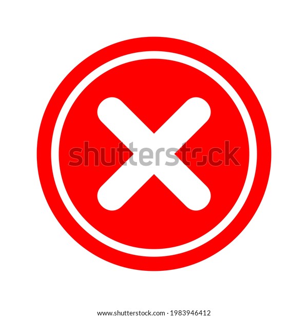 Red Cross Circle Icon Evaluation Quiz Stock Vector (Royalty Free ...