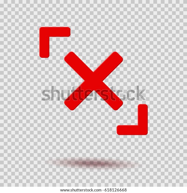 Red cross icon isolated on transparent background. Symbol No or X ...