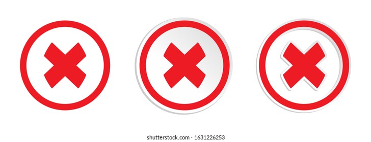 Red Cross Mark Icon Set Vector: vector de stock (libre de regalías ...