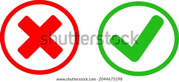 Red Cross Sign Check Sign Image Stock Vector (Royalty Free) 2044675598 ...