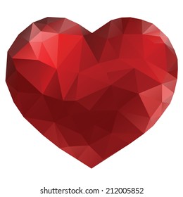Red Crystal Heart Vector Illustration Stock Vector (Royalty Free ...