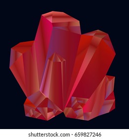 Red Crystal Vector Illustration Stock Vector (Royalty Free) 659827246 ...