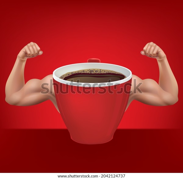 Red Cup Coffee Form Arm Muscle Stock Vector (Royalty Free) 2042124737 ...