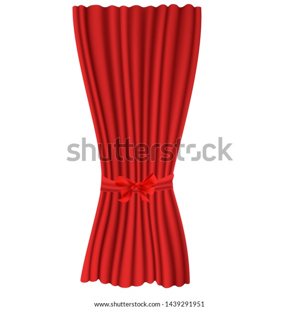Red Curtain Bow Vector 3d Isolated: vector de stock (libre de regalías ...