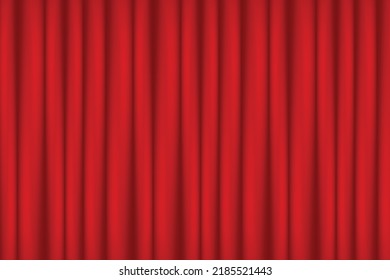 Red Curtain Closed Background Celebration Event Stock Vector (Royalty ...