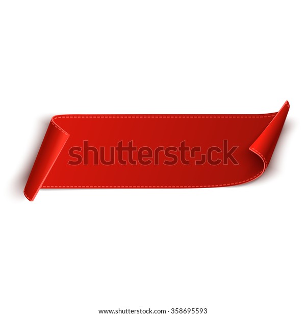 Red Curved Paper Scroll Vector Illustration Stock Vector (Royalty Free ...