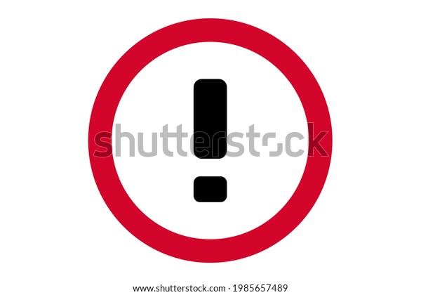 Red Danger Round Icon Sign Isolated Stock Vector (Royalty Free ...
