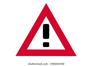 Red Danger Triangle Road Sign Isolated Stock Vector (Royalty Free ...