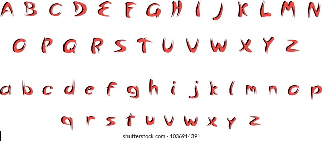 Red Decorative Vector Font Black Shadow Stock Vector (Royalty Free ...