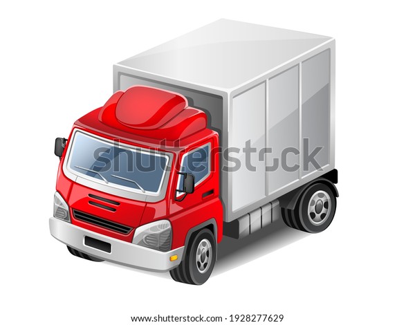 Red Delivery Truck Vector Illustration Stock Vector (Royalty Free ...