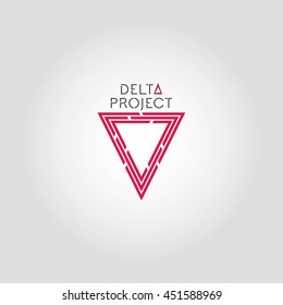 Red Delta Project Logo Design Grey: vector de stock (libre de regalías ...