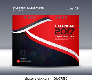 Red Desk Calendar 2017 Year Cover Stock Vector (Royalty Free) 456657598