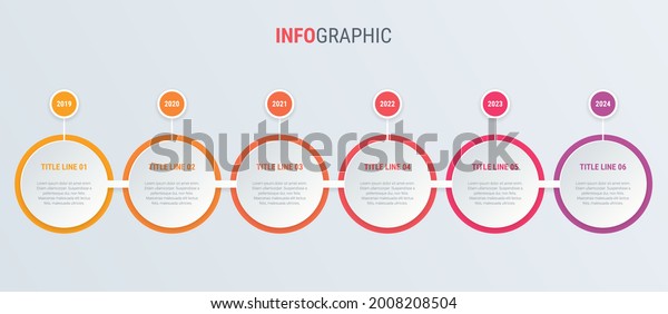 Red Diagram Infographic Template Timeline 6 Stock Vector (Royalty Free ...