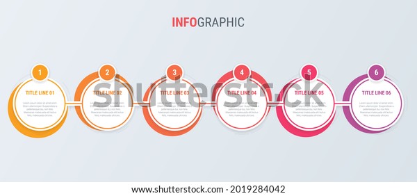 Red Diagram Infographic Template Timeline 6 Stock Vector (Royalty Free ...